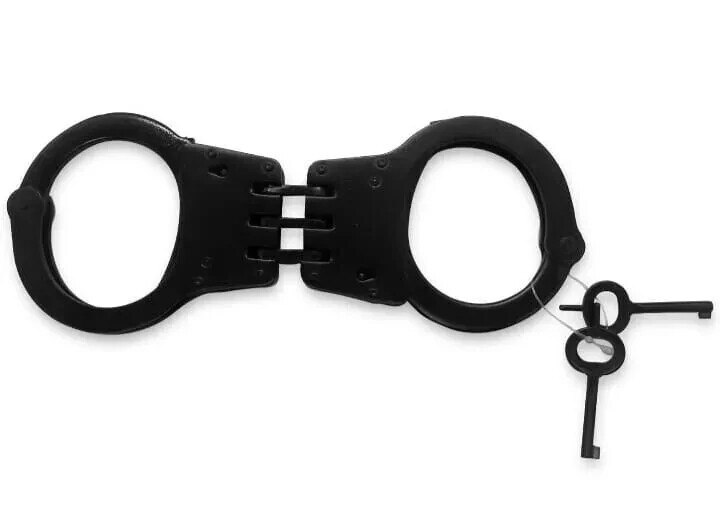 Black Handcuff Alcyon Double Lock Speed cuffs Quick Lock Hinged ...