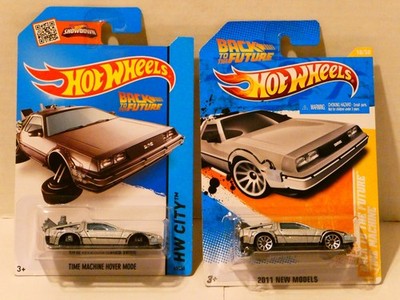 (2) Hot Wheels Back To The Future TIME MACHINE 2011 New Models 2014 ...