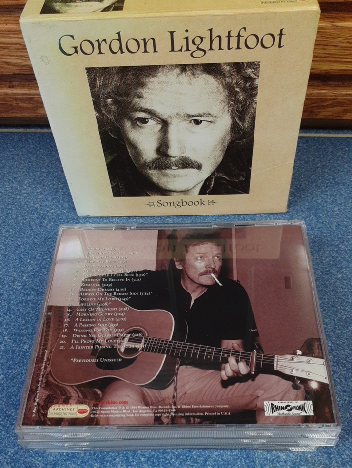 Gordon Lightfoot Song Book.4 CD Set.Book.1999. Warner Brothers.Printed ...