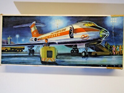 VEB Plasticart 1:100 Scale Interflug Tupolev TU-134 Model Kit Vintage ...