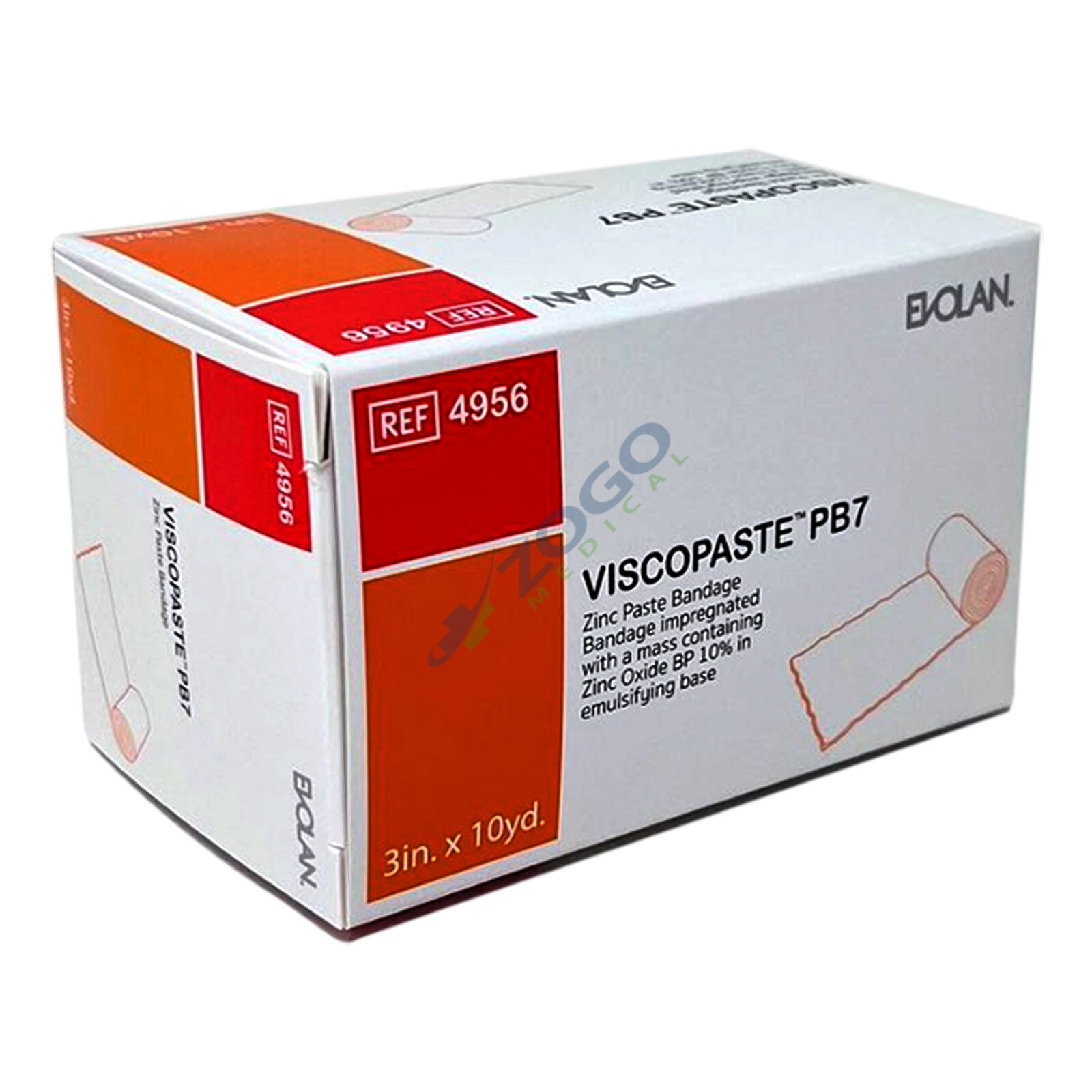 Smith & Nephew 4956 Viscopaste PB7 Zinc Paste Bandage 3" x 10 Yards ...