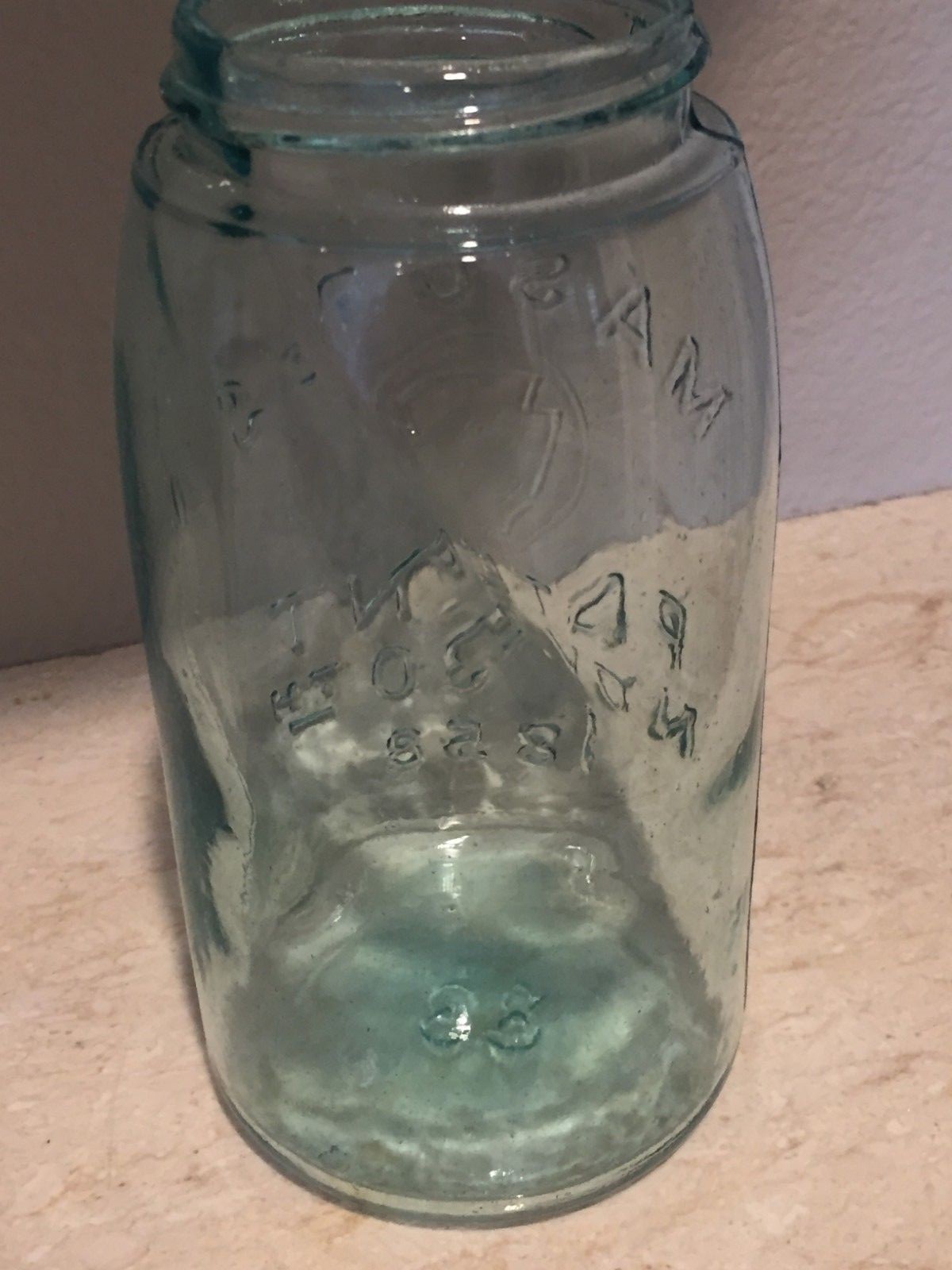 Mason's #83 Patent Nov 30th 1858 Keystone Circle Blue Glass Quart ...