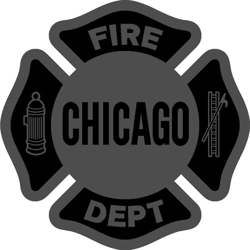 Chicago Fire Department Decal Maltese Black Night Reflective 4" | eBay