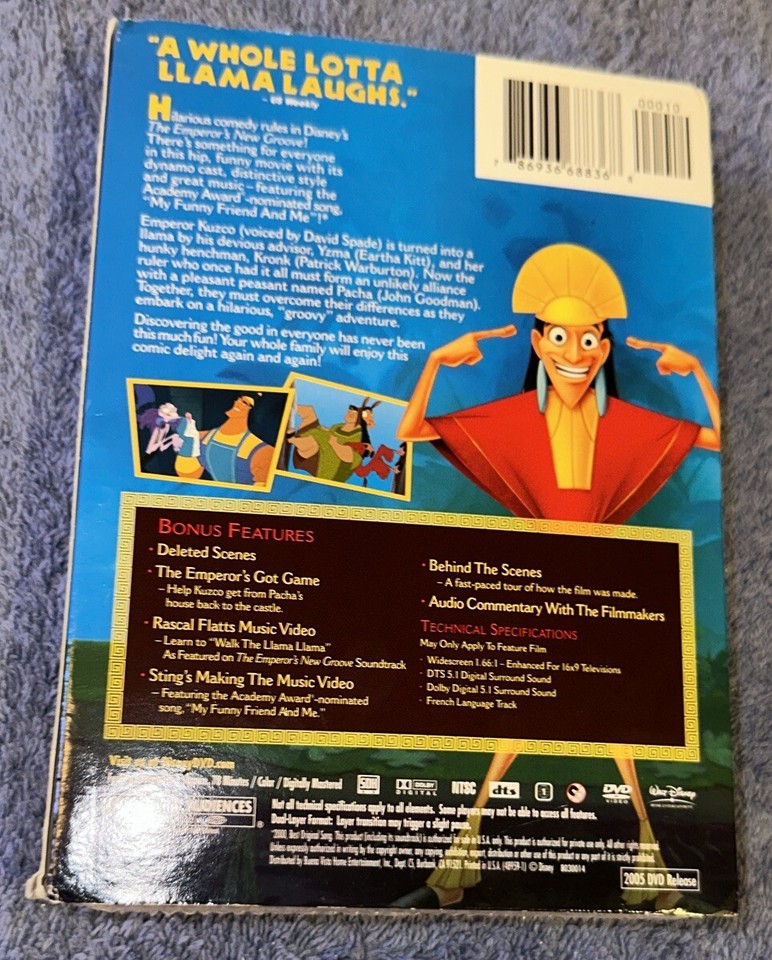RARE The Emperor's New Groove (DVD, 2000) Collectible Activity Tin NEW ...