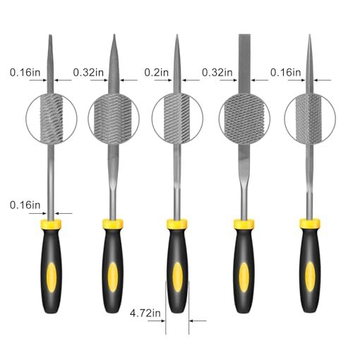 Uaorexplo Small Hand Metal File Set 6.3in 5pcs Strength Alloy Steel ...