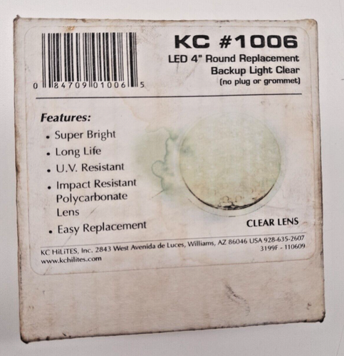 KC HiLites 4'' Round LED Backup Light - Clear - KC #1006 | eBay