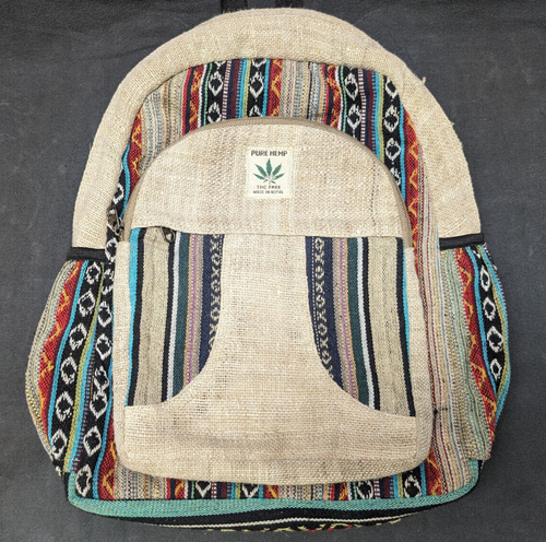 Hemp Bookbag THC Free Made in Nepal Back To School | eBay