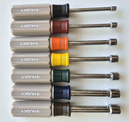 Husky 7-Piece Metric Nut Driver Set 5–11mm Color Coded Handles 165 497 ...