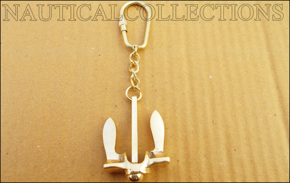 Solid Brass Folding Anchor Key Chain Polish Finish Vintage Anchor Gift ...