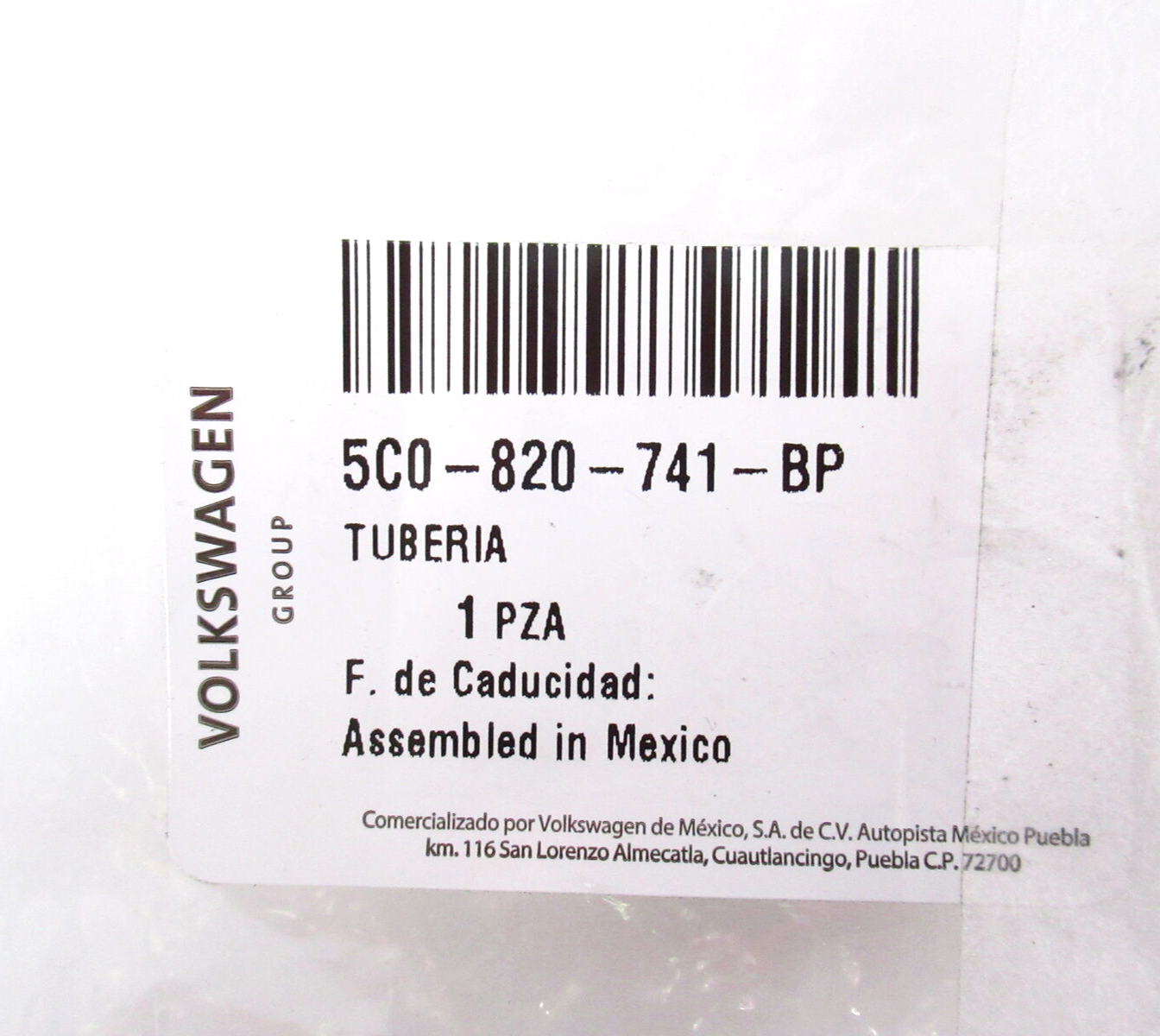 Genuine OEM VW 5C0-820-741-BP A/C Refrigerant Liquid Line | eBay