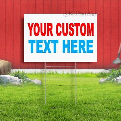 Your Custom Text Here Custom Red Blue Custom Plastic Yard Sign /Free ...