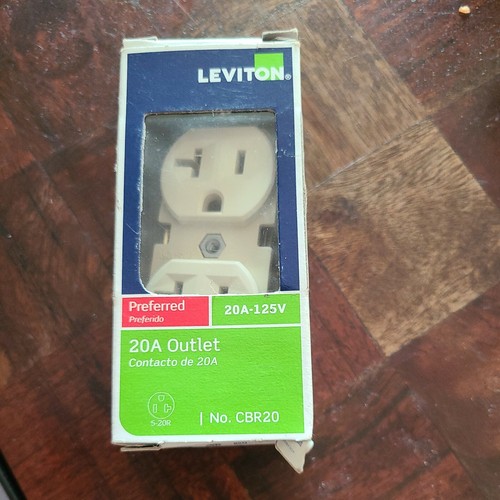 Leviton 20-Amp Outlet, 125 volt Duplex White Outlet. CBR20 | eBay
