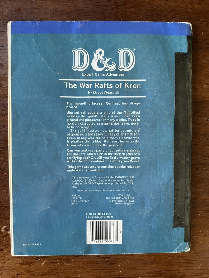 Dungeons & Dragons Module X7 The War Rafts Of Kron #9079 TSR 1984 | eBay