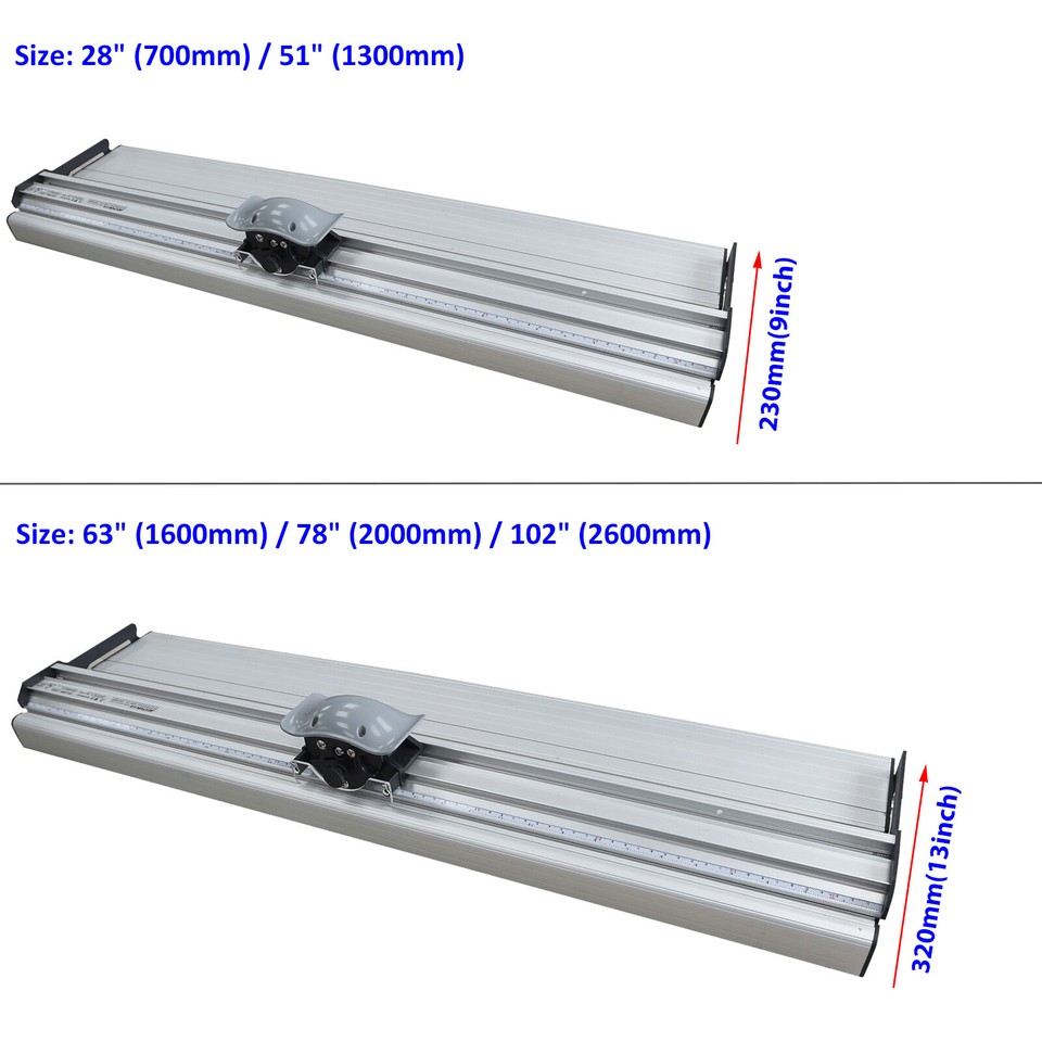28"/ 51"/ 63"/ 78"/ 102" KT Board Trimmer Cutting Ruler Sliding PVC ...