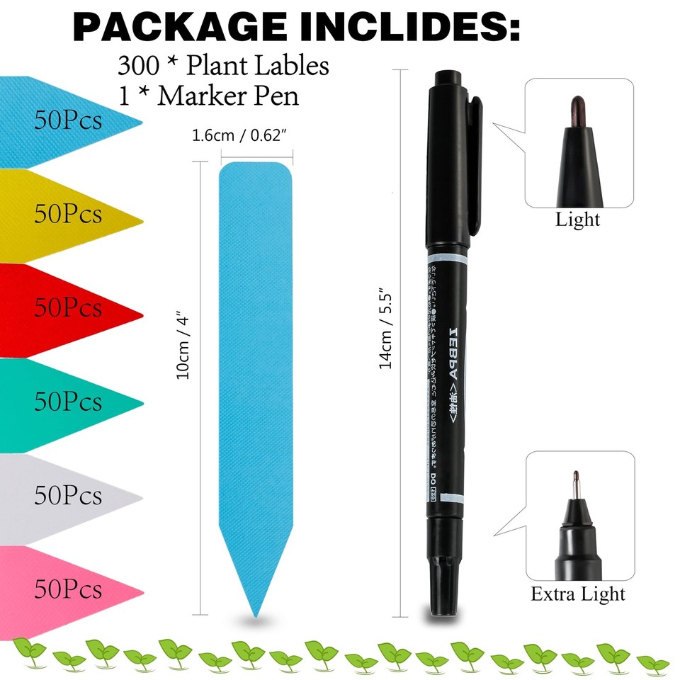 Plant Labels 300Pcs 4 Inch Plastic Plant Name Tags for Seedlings Garden ...