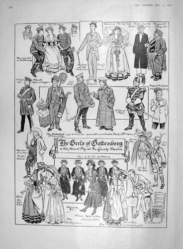 Original Old Antique Print 1907 Gaiety Theatre Gottenberg Kirk ...