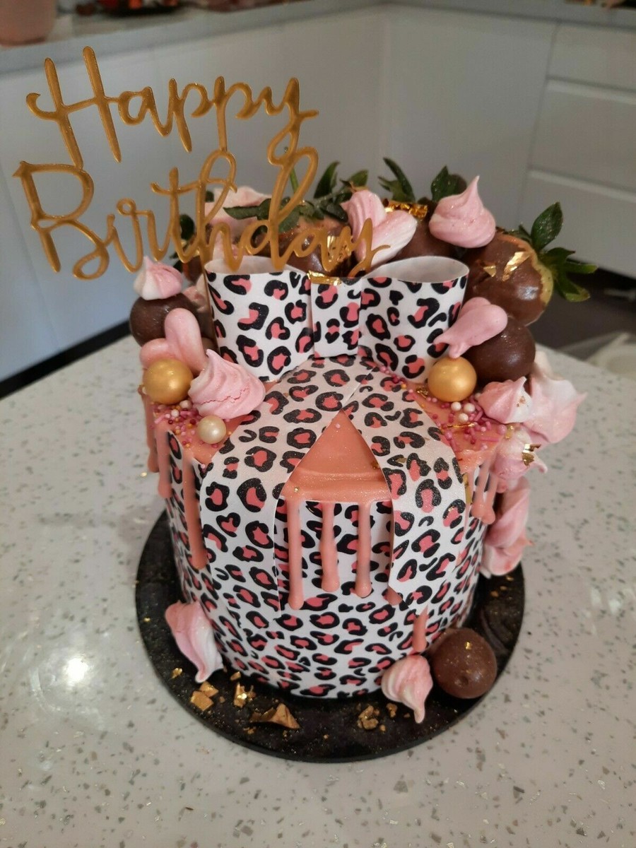 Pink Leopard Print Cake Lovely Leopard Print 3 Tiered Cake
