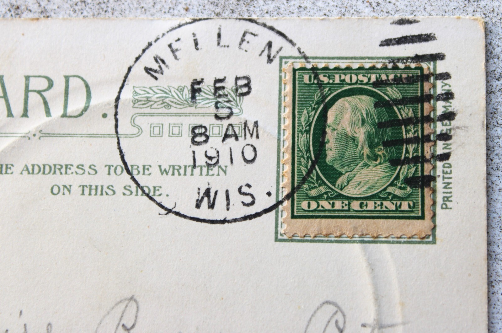 Rare Benjamin Franklin One Cent Stamp with wonderful Postcard, more ...