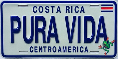 COSTA RICA PURA VIDA CENTRAL AMERICA LICENSE PLATE CRLP 46 | eBay