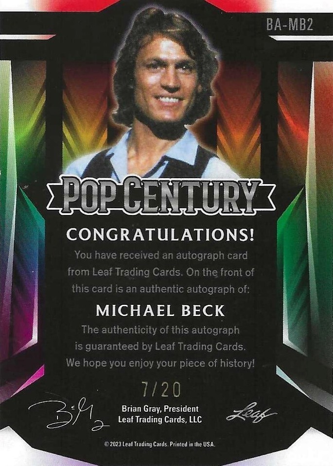 2023 Leaf Metal Pop Century - Michael Beck - Wave Silver Autograph BA ...