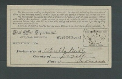 1889 United States Post Office Dept Official Business Card See Info | eBay