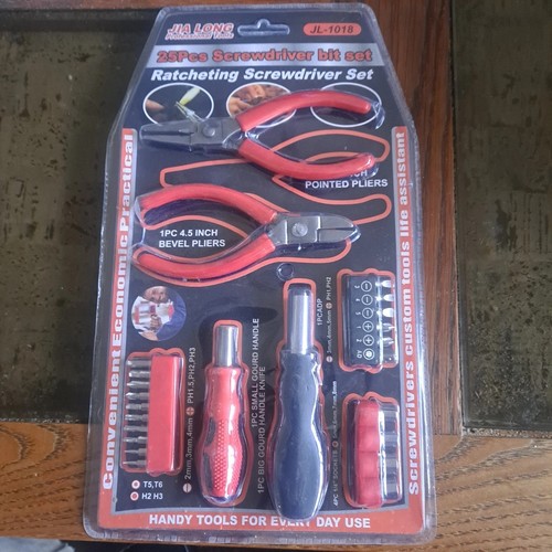 Ratcheting Screwdriver Set, 25 pcs Screwdriver Bit Set, JIA Long Prof ...