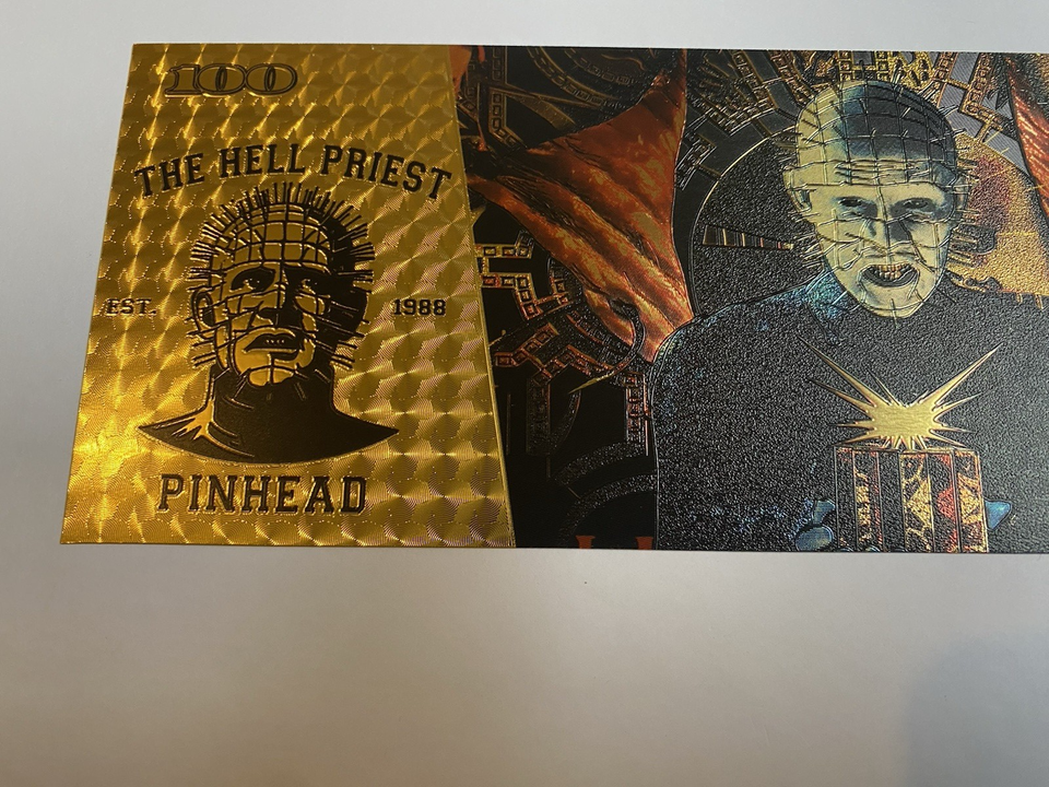 Pinhead Colour Hellbound Hellraiser Horror $100 Polycarbonate 24K Gold ...