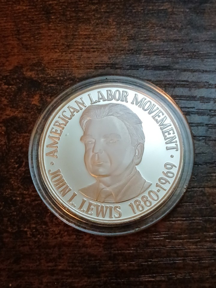 1oz 999 Proof Silver American Labor Movement Vintage John L. Lewis Very ...