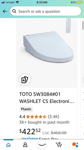 TOTO SW3084 #01 C5 Electronic Elongated Bidet Toilet Seat NEW | eBay