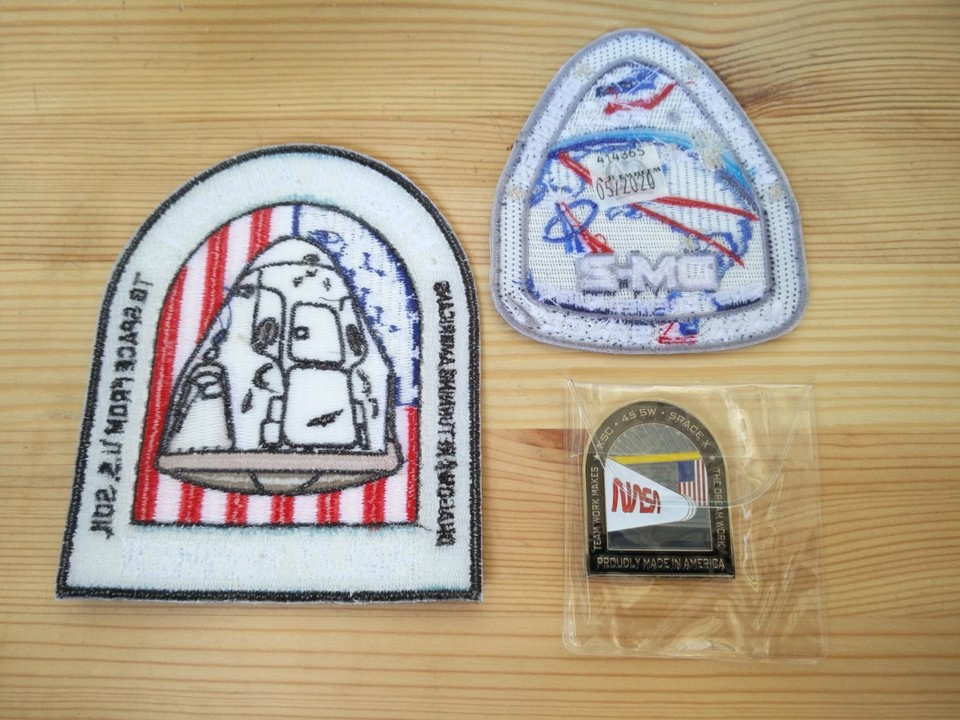 USSF USAF NASA Spacex Falcon 9 Dragon Crew Demo Launch Coin & Patch Set ...