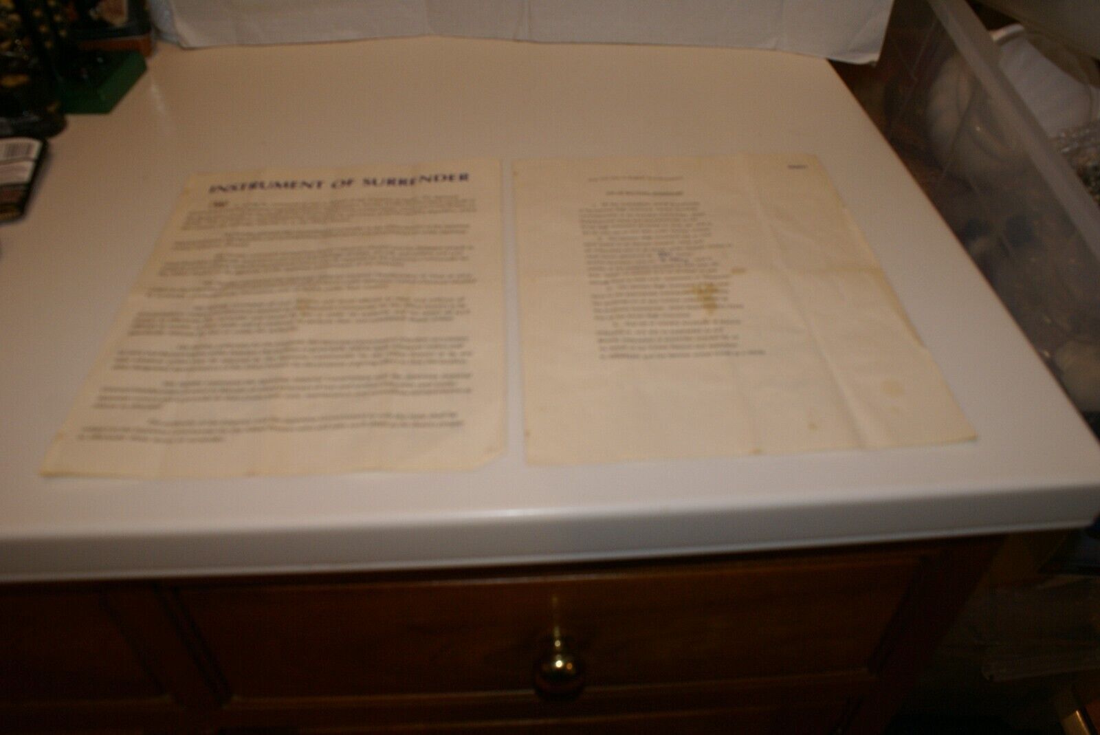 WWII Instrument Of Surrender Japan Original Facsimile Print September 2 ...