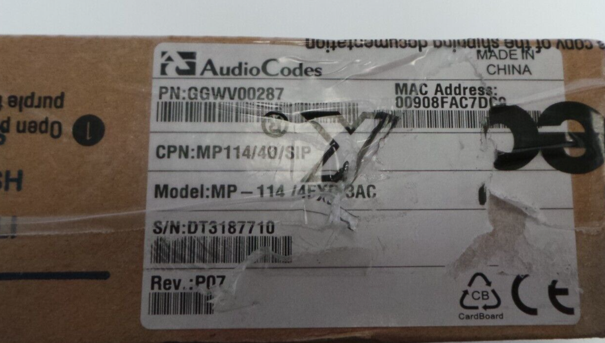 AudioCodes MP-114/4FXO/3AC VoIP Gateway 90DAYRTB | eBay