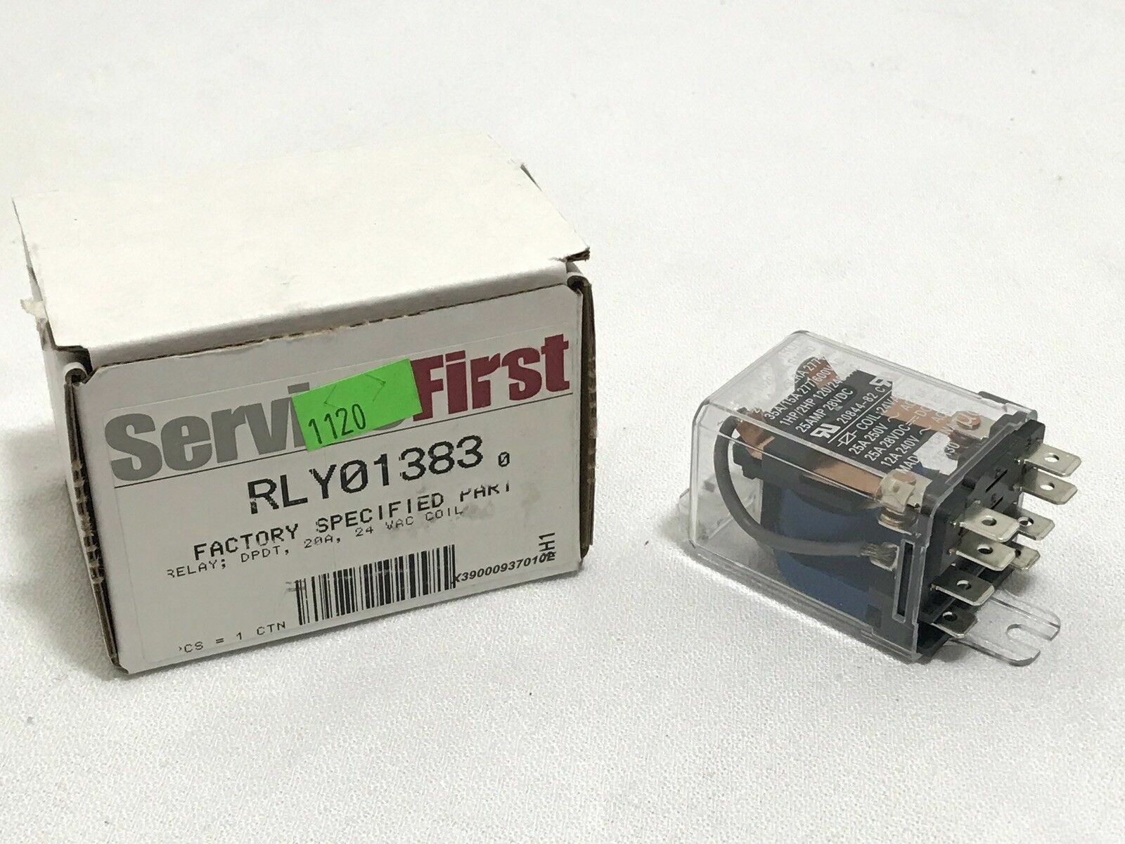 Trane Service First RLY01383 Relay 20A 24VAC Detrol 275F102C24A S155D ...