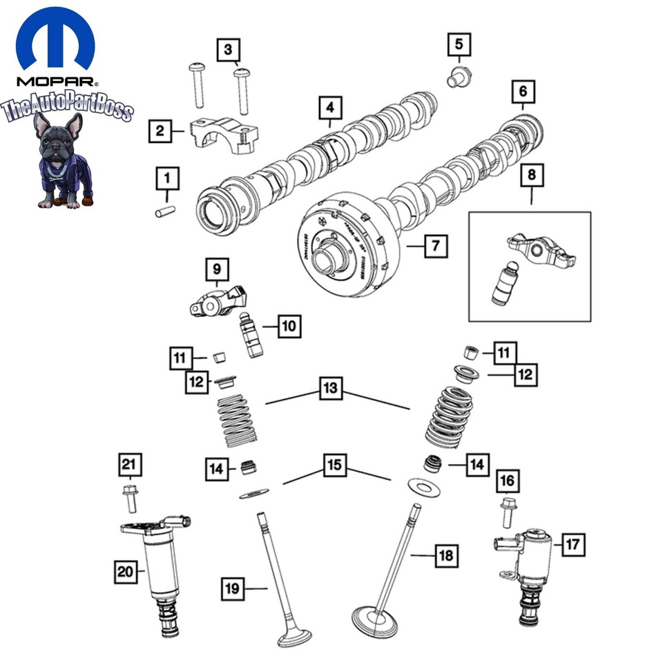 2016-2025 Includes Lash Adjuster Rocker Arm Assembly Genuine Mopar ...