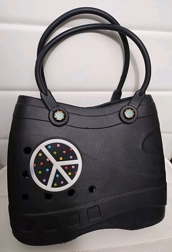 Optari Sol Beach Tote Handbag Black Purse Waterproof Rubber | eBay