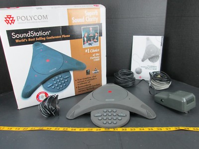 POLYCOM 3 Microphone Sound Station Conference Phone Powerful Speaker ...