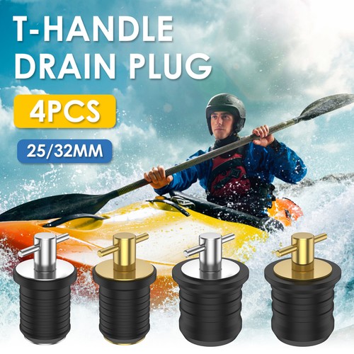 4Pcs T-Handle Drain Plug 25/32mm Metal Marine Boat Drain Plug Boat ...