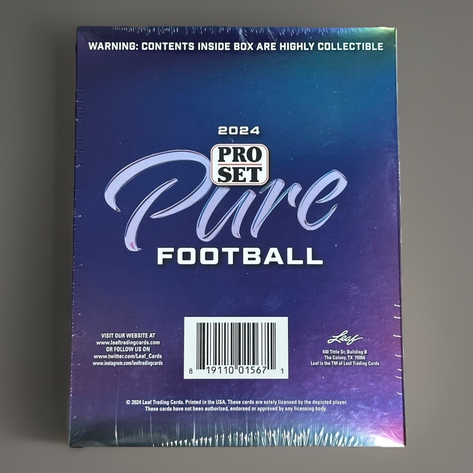 ‼️2024 Leaf Pro Set Pure Football Hobby Box Factory Sealed 5 Autograph ...