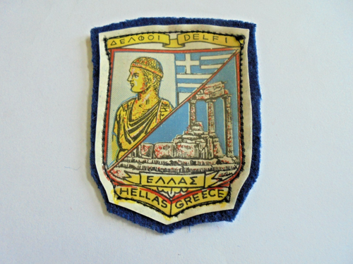 Cool Vintage Hellas Greece Tourism Tourist Felt Back Souvenir Cloth ...