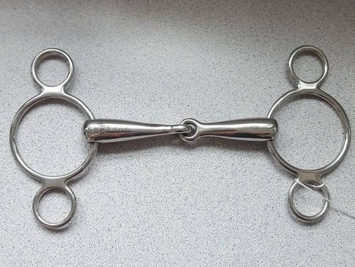 2 RING CONTINENTAL DUTCH GAG SNAFFLE WITH SINGLE JOINT 4 TO 6 INCH S/ STEEL | eBay UK