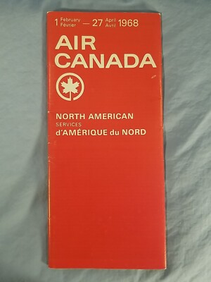 1968 Vintage Air Canada Timetable Flight Schedule North American ...