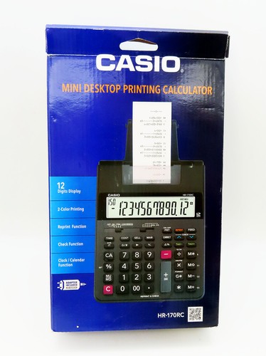 NIB CASIO MINI DESKTOP PRINTING CALCULATOR HR-170RC | eBay