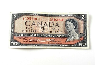 Canadian 2 dollar Bill - 1954 - LB Series - Very Fine | eBay