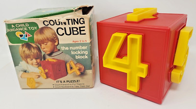 Vintage Child Guidance Toys Counting Cube Number Locking Block 103 in Box U154 | eBay