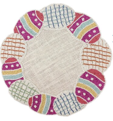 Easter Eggs Beaded Placemat /Centerpiece - Pink, purple, blue ...