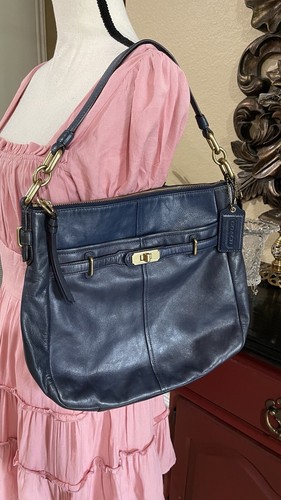 Coach Chelsea Ashlyn Hobo Shoulder Bag in Navy Leather | eBay