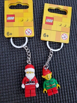 LEGO KEYCHAIN MINIFIGURES- Santa Claus and Elf- 854040 and 854041- New ...