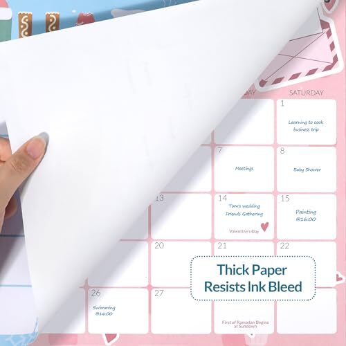 SUNEE 2024-2026 Wall Calendar 11x8.5, 18 Months Hanging Monthly ...