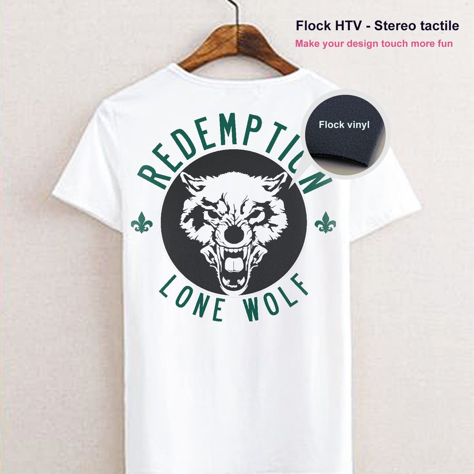 Flocked Heat Transfer Vinyl Flocked HTV Vinyl roll: 10inch x 4feet Iron ...