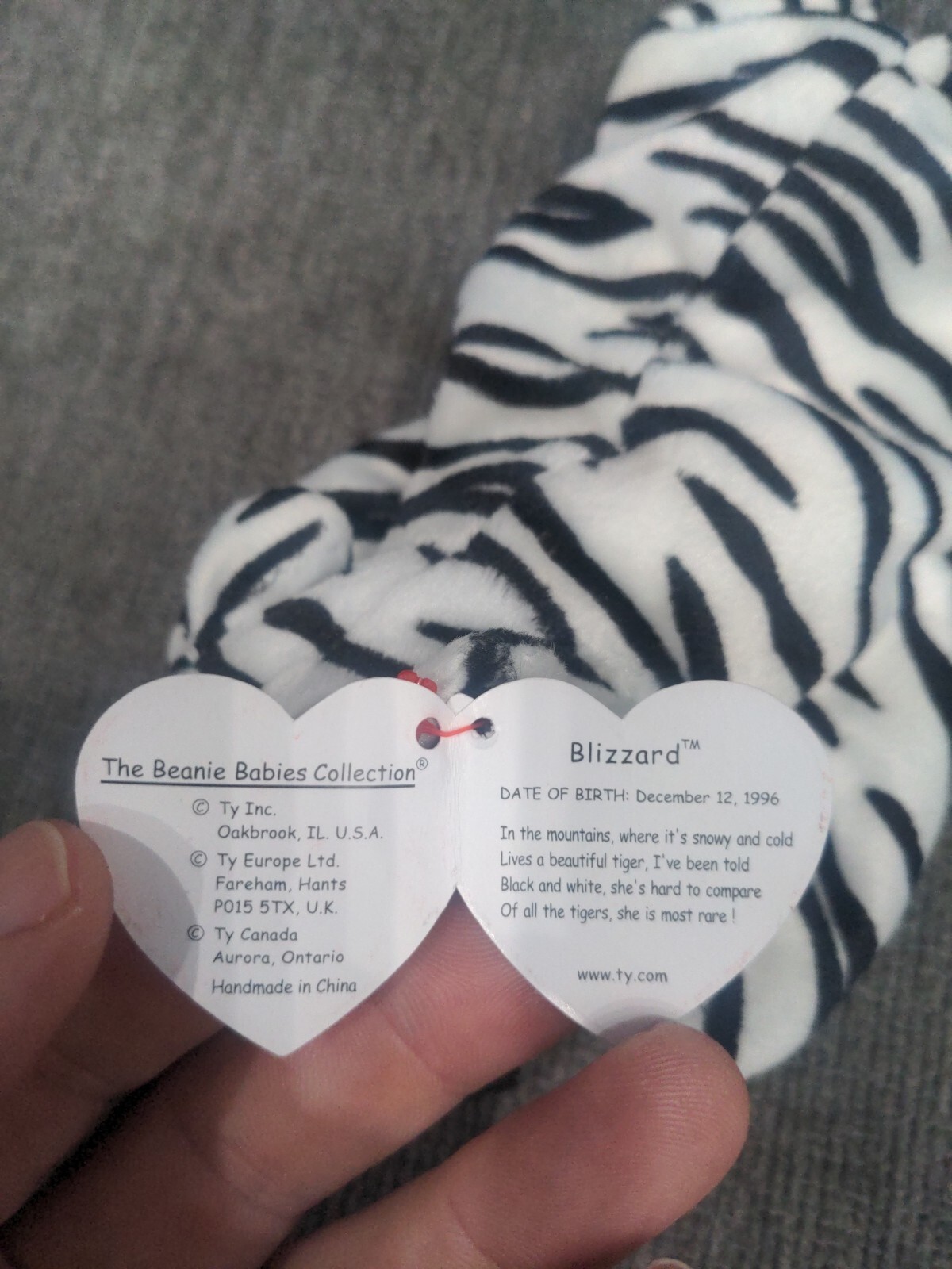 Ty Beanie Baby Blizzard the Tiger w/Errors 1996 RARE | eBay